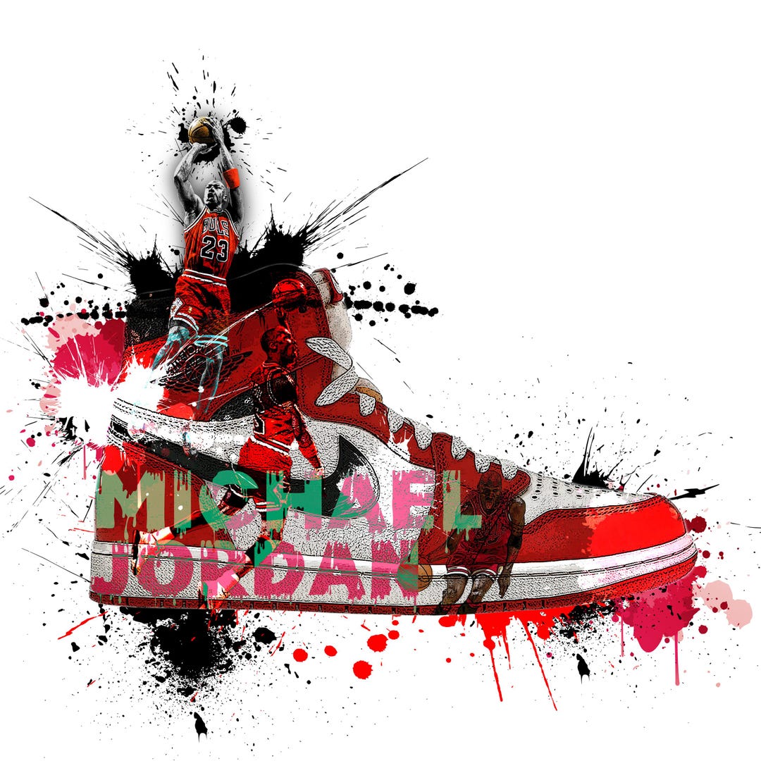 Shoe Design, Paint Splatter, Basketball, Red & Black - Etsy