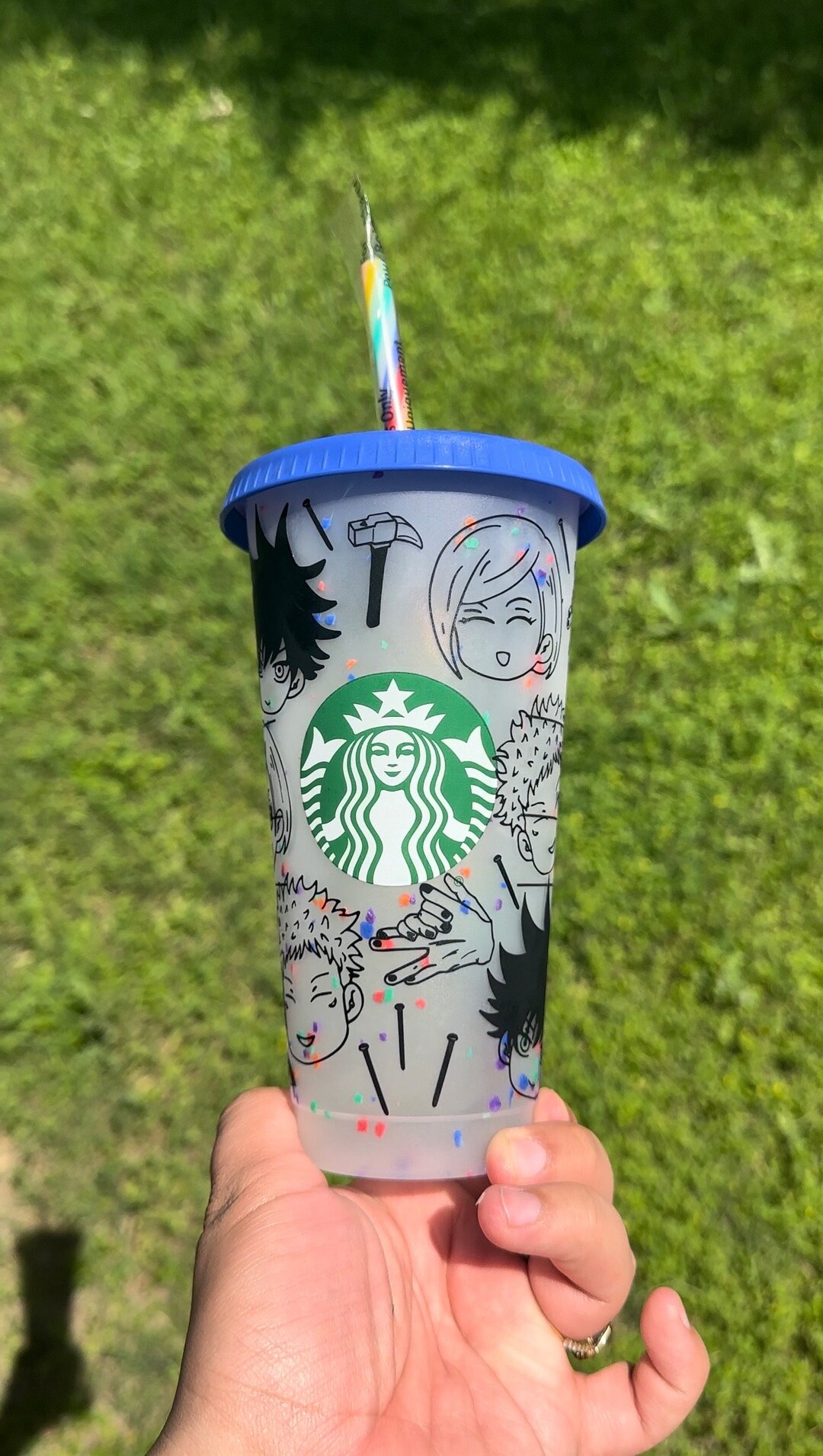 Itadori, Megumi, Nobara Trio Anime Cup, Iced Coffee Cup, Vinyl Tumbler ...