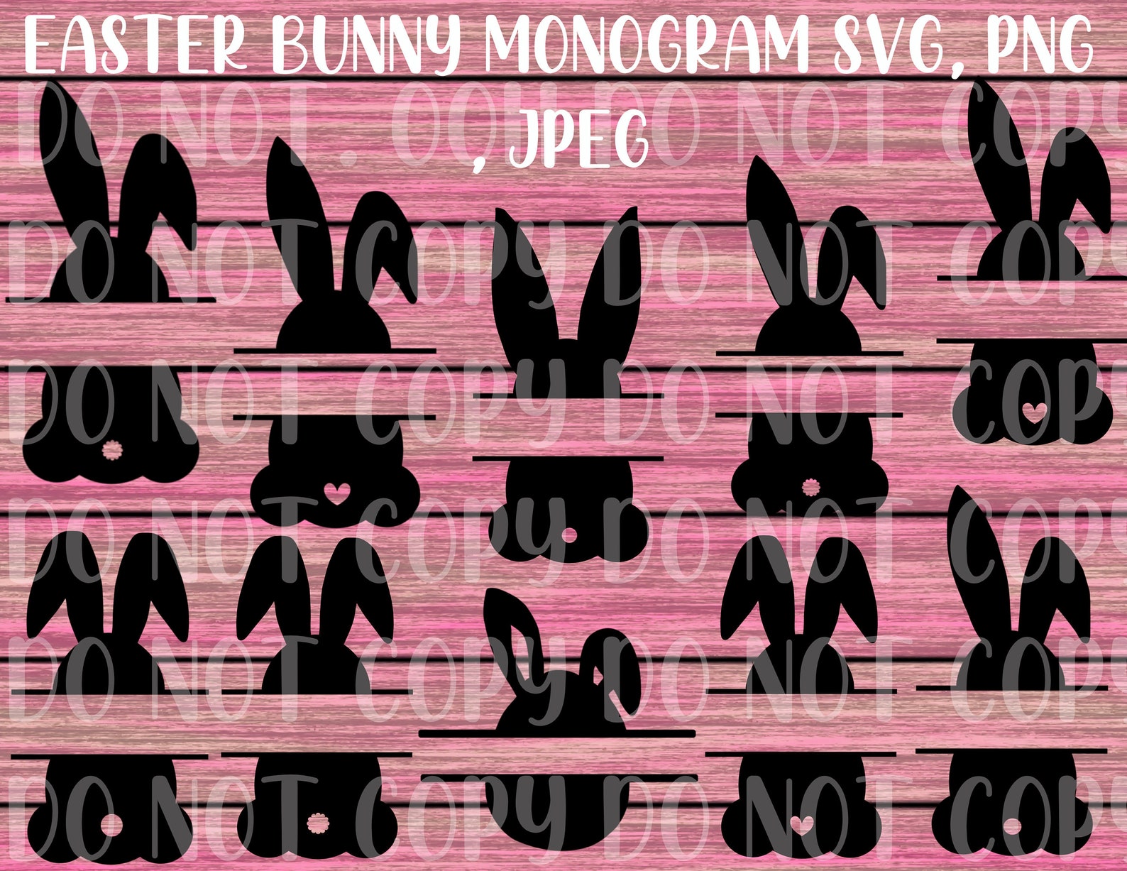 Easter Bunny Monogram Png, Svg, Jpeg - Etsy