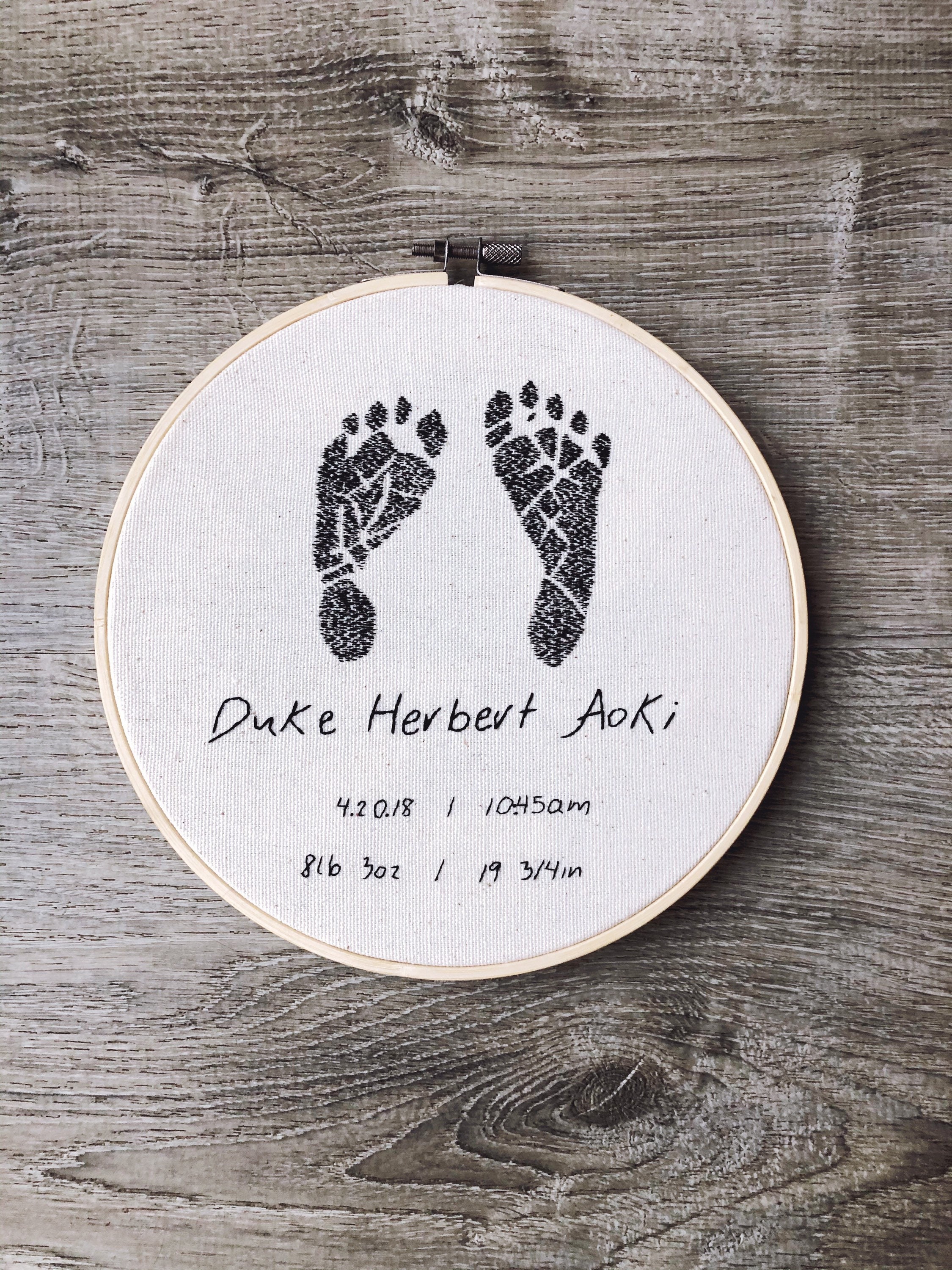 Embroidered Baby Footprints - Etsy