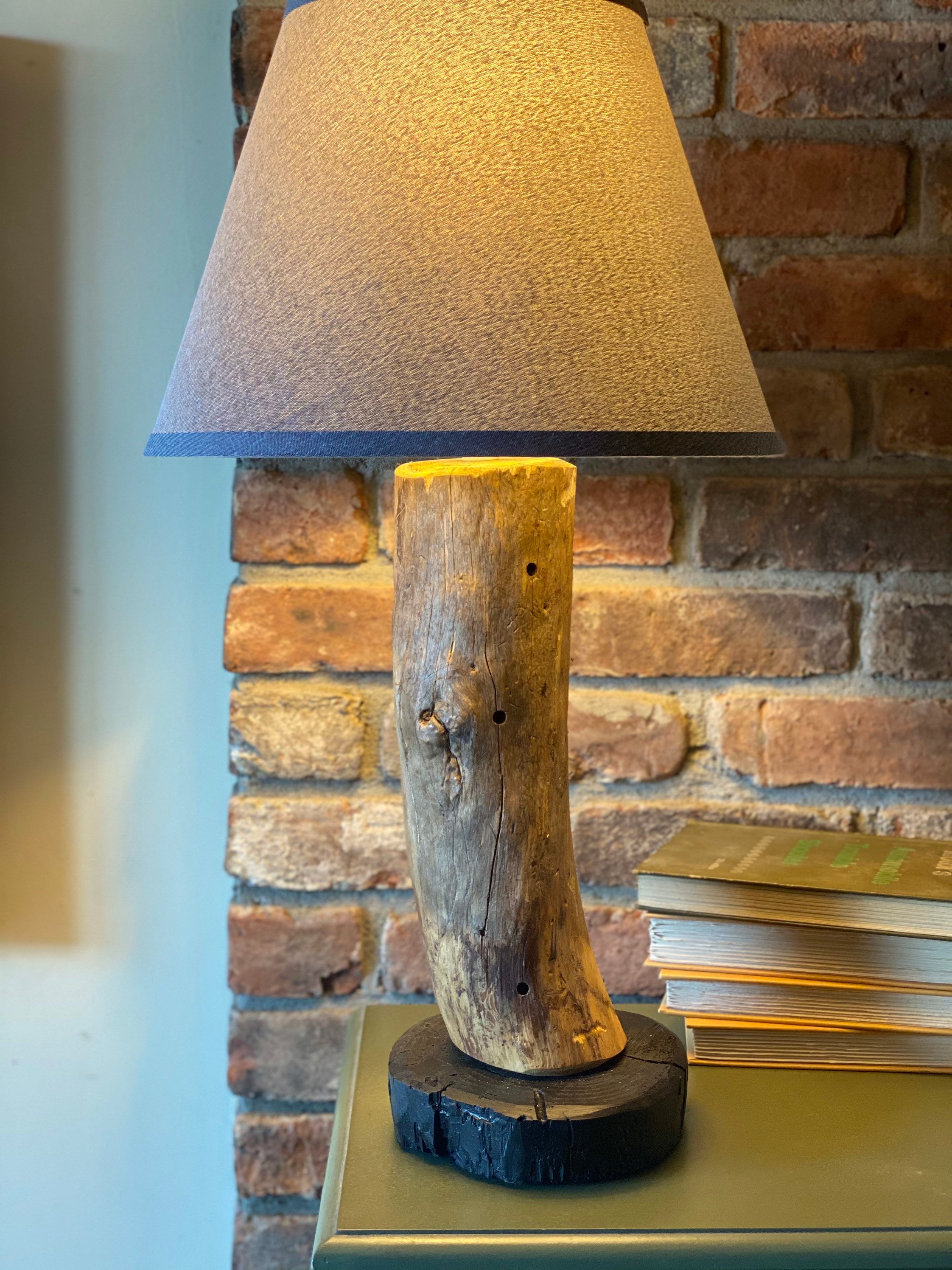 Rustic Natural Wood Table Lamp | Etsy