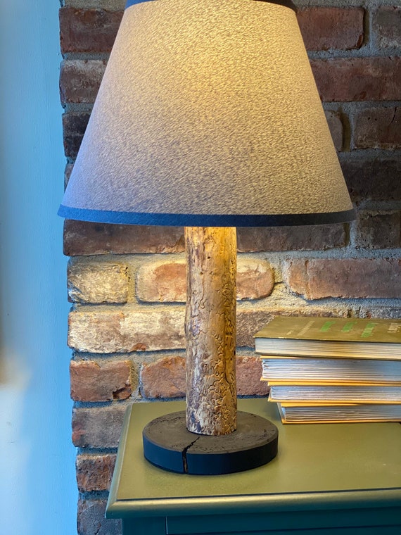 Rustic Natural Wood Table Lamp | Etsy