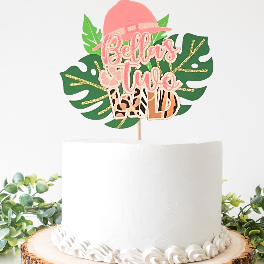 Personalized TWO Wild Cake Topper Jungle Theme Cake Topper Safari Theme ...