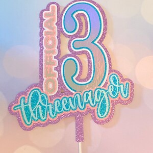 Official Threenager Cake Topper 3nager 3rd Birthday Cake Topper Third ...
