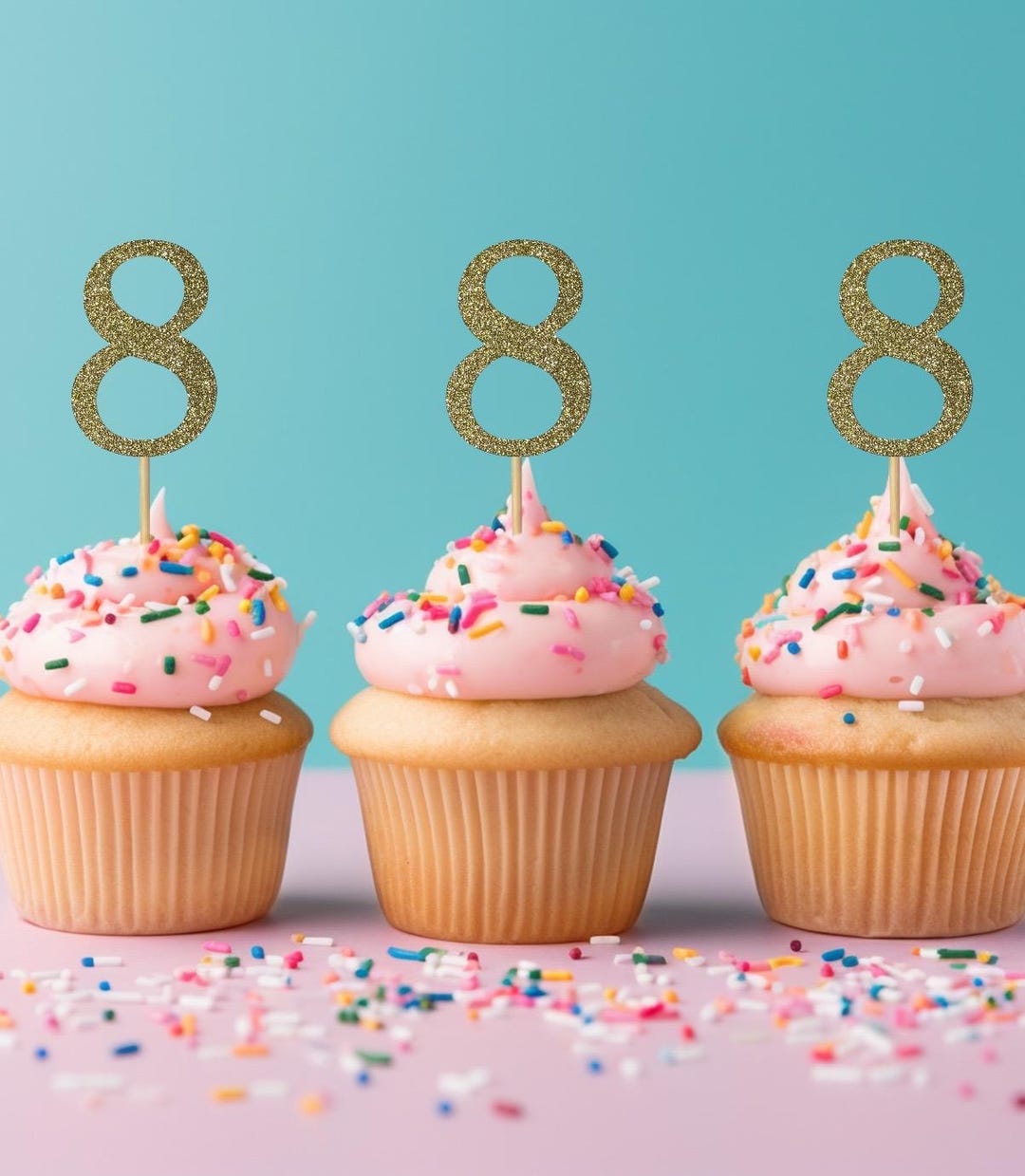 Number 8 Cupcake Toppers 8th Birthday Cupcake Toppers -more Color ...