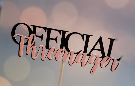 Official Threenager Cake Topper Glitter Cardstock 3rd - Etsy