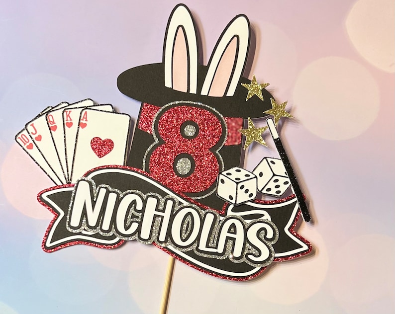 Personalized Magic Birthday Cake Topper Magician Birthday Magic ...