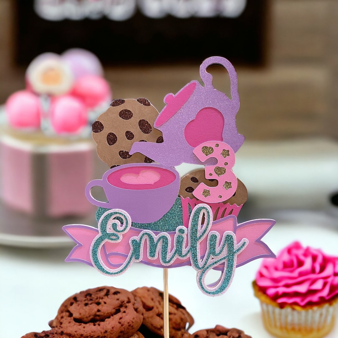 Tea Party Birthday Cake Topper Tea Party Cake Topper Any Number and ...