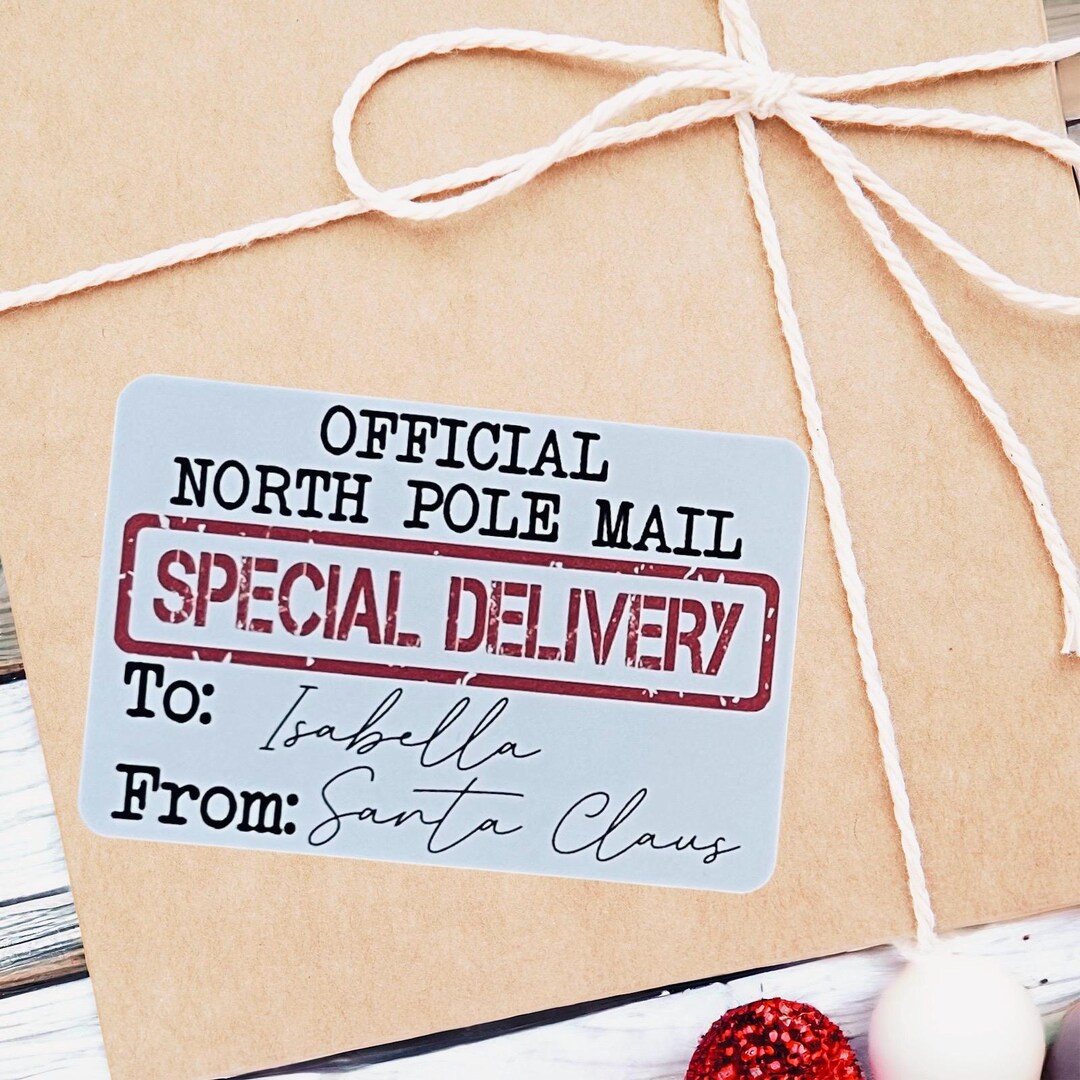 Personalized North Pole Christmas Gift Labels Santa Labels, Santa Gift ...