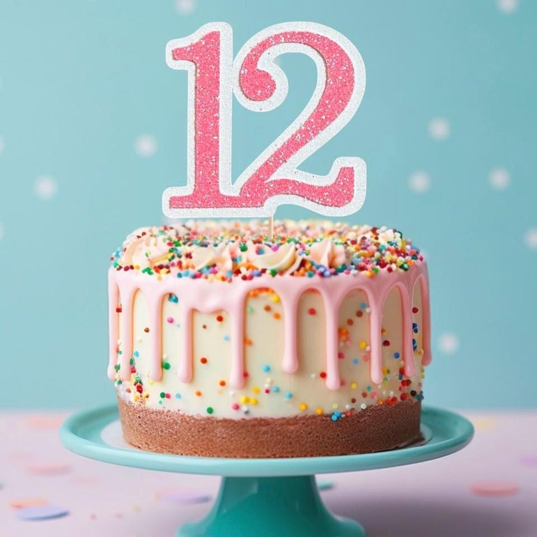 Birthday Number 12 Cake Topper More Colors 12 Cake Topper Teenager