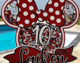 Minnie Mouse Inspired Personalizable Cake Topper and 3D Number - Etsy
