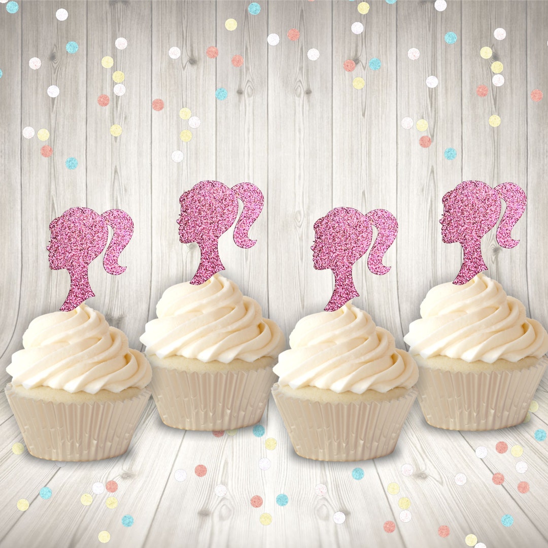 Doll Head Glitter Cupcake Toppers- More Color Choices - Etsy