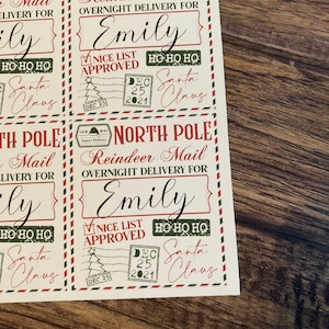 Personalized North Pole Christmas Gift Labels Santa Labels - Etsy