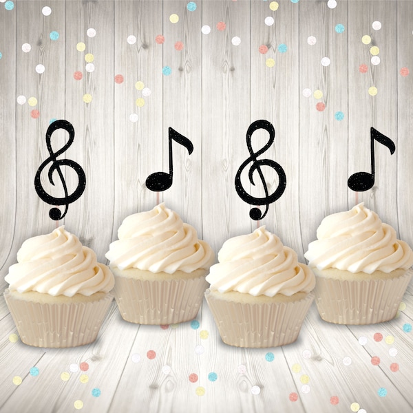 Musical Note Cupcake Toppers - Etsy