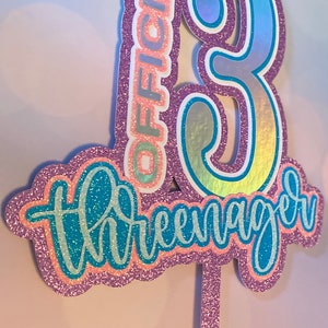 Official Threenager Cake Topper 3nager 3rd Birthday Cake Topper Third ...