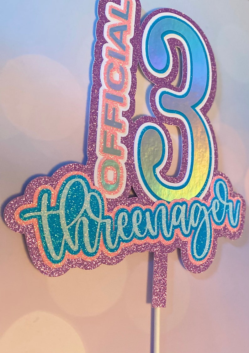 Official Threenager Cake Topper 3nager 3rd Birthday Cake - Etsy