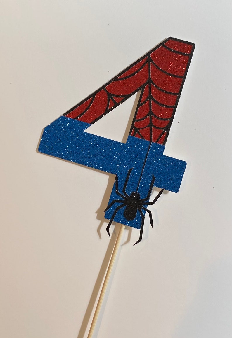 Personalized Spider Birthday Cake Topper. Glitter Cardstock - Etsy