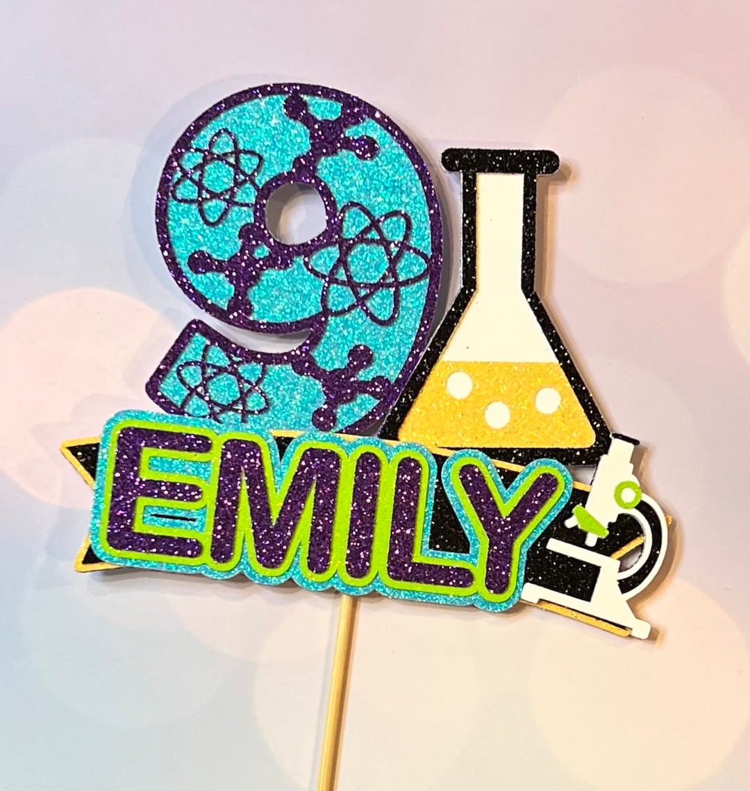 Personalized Science Party Cake Topper Scientist Birthday Cake Topper ...