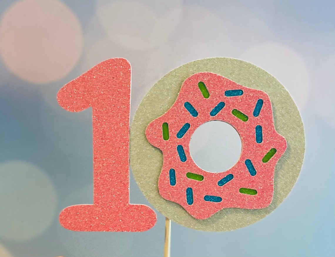 10th Birthday Donut Cake Topper number 10 Donut Tenth - Etsy