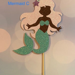 Mermaid Cake Topper Set Glitter Mermaid Cake Topper Mermaid Cake ...