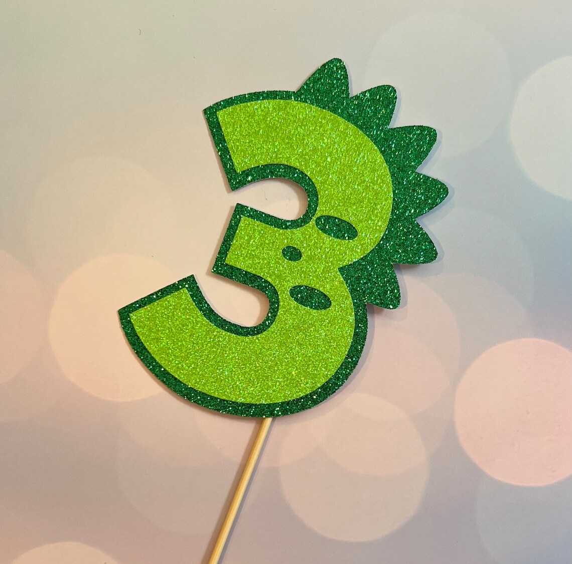 Dinosaur Birthday Cake Topper. Glitter Cardstock Any Number - Etsy