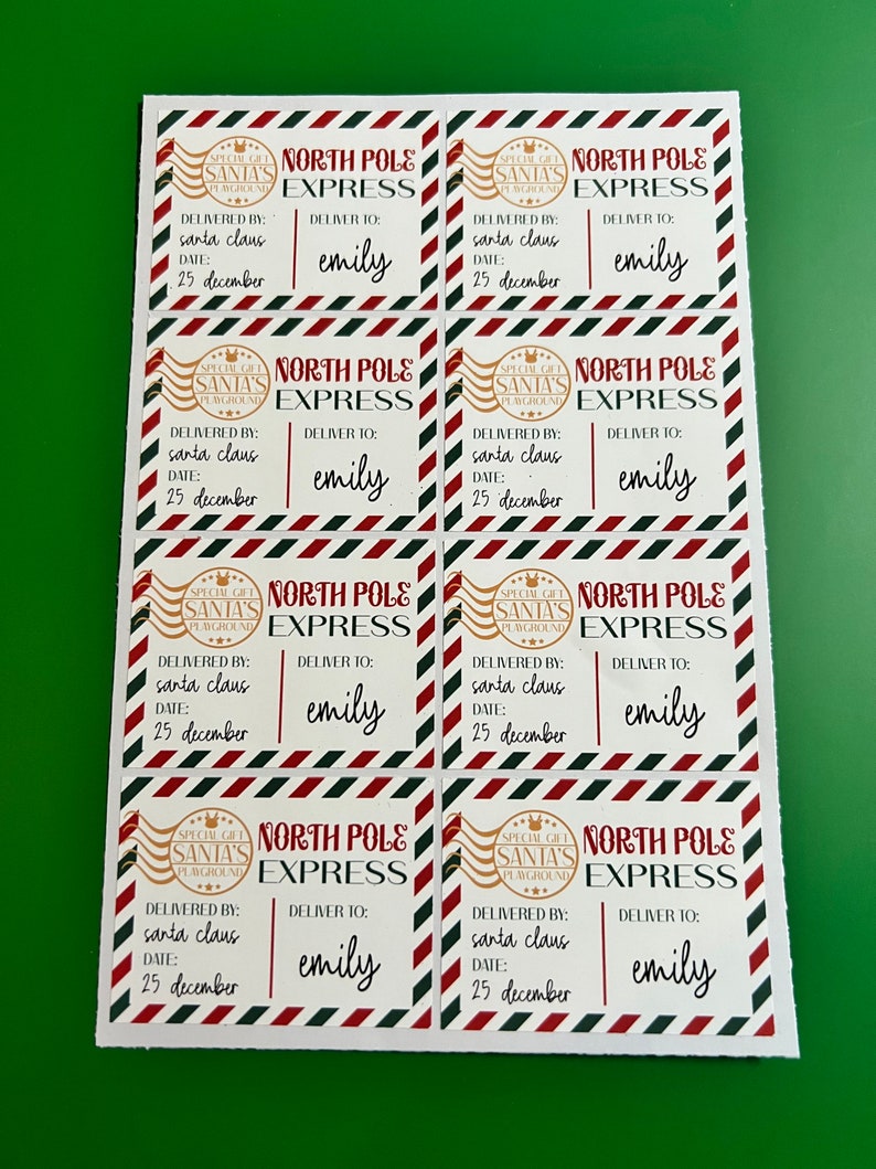 Personalized North Pole Christmas Gift Labels Santa Labels Christmas ...
