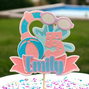 Personalized Pool Party Birthday Cake Topper Beach Cake Topper - Etsy