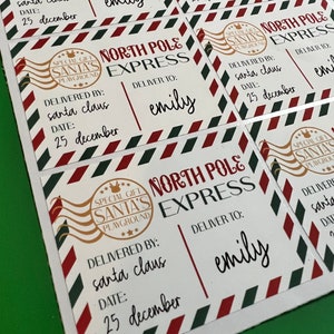Personalized North Pole Christmas Gift Labels Santa Labels - Etsy