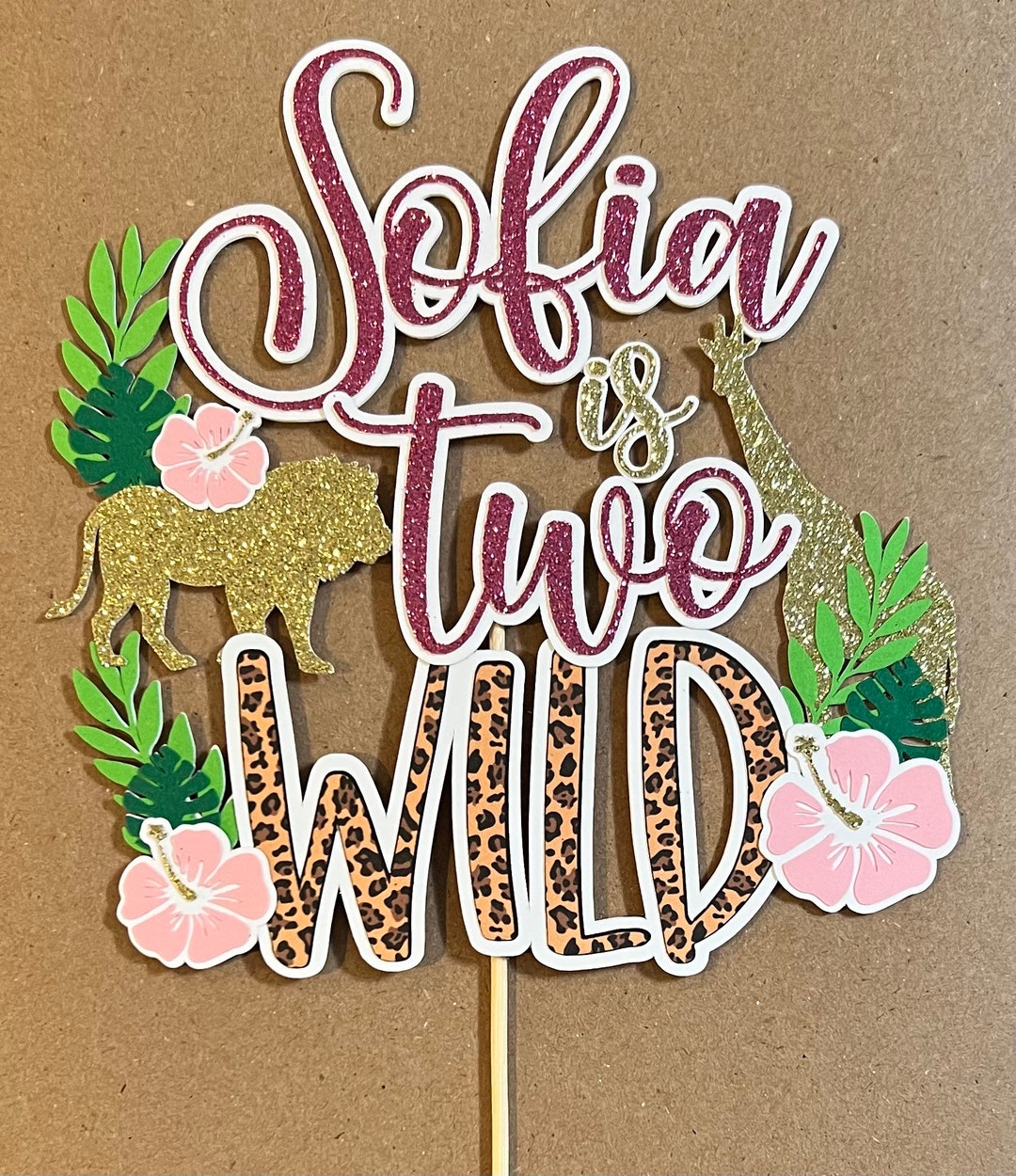 Personalized TWO Wild Cake Topper Jungle Theme Cake Topper Safari Theme ...