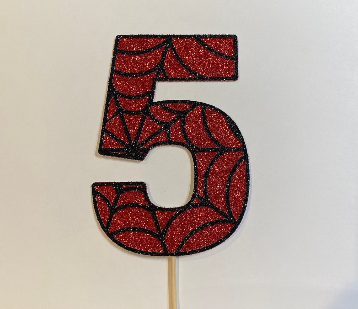 Personalized Spider Birthday Cake Topper. Glitter Cardstock Any Number ...