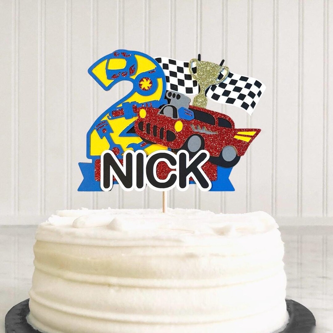 Personalized Race Car Cake Topper Racing Birthday Cake Topper - Etsy