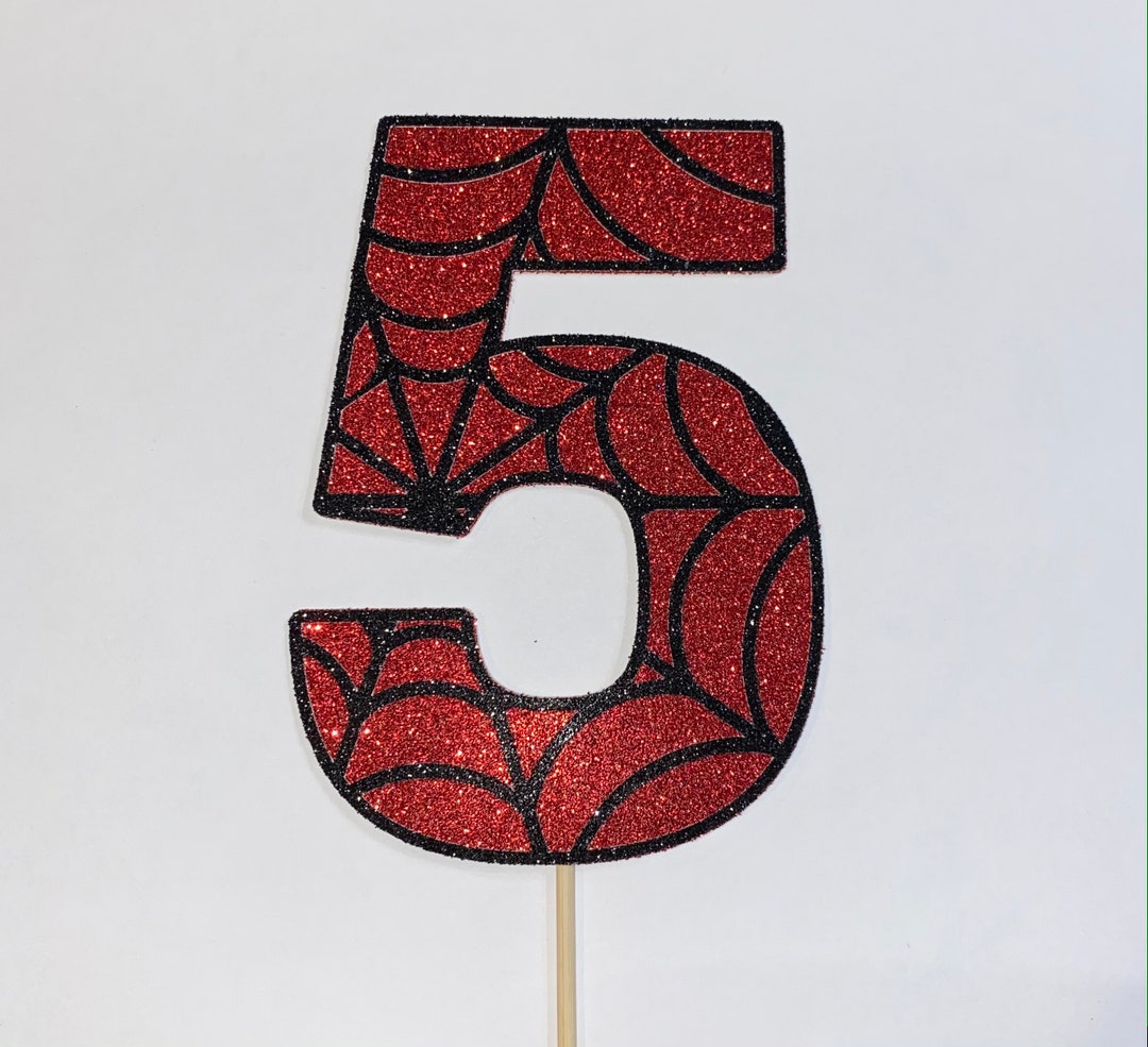 Personalized Spider Birthday Cake Topper. Glitter Cardstock Any Number ...