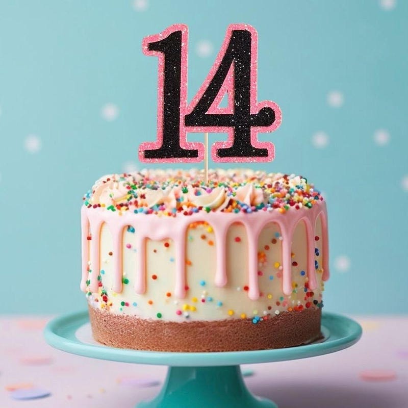 14th Birthday Cake - Etsy