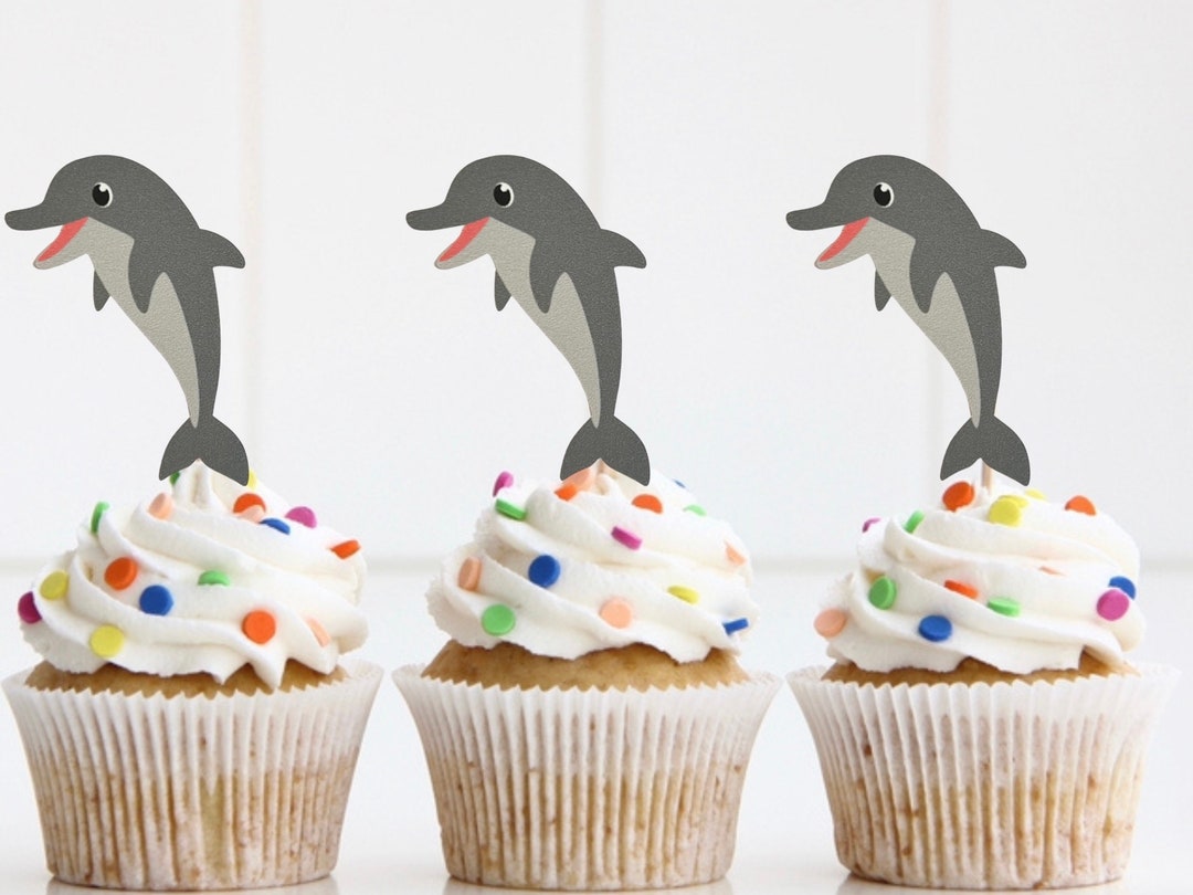 Dolphin Cupcake Toppers- Under the Sea Cupcake Toppers - Etsy