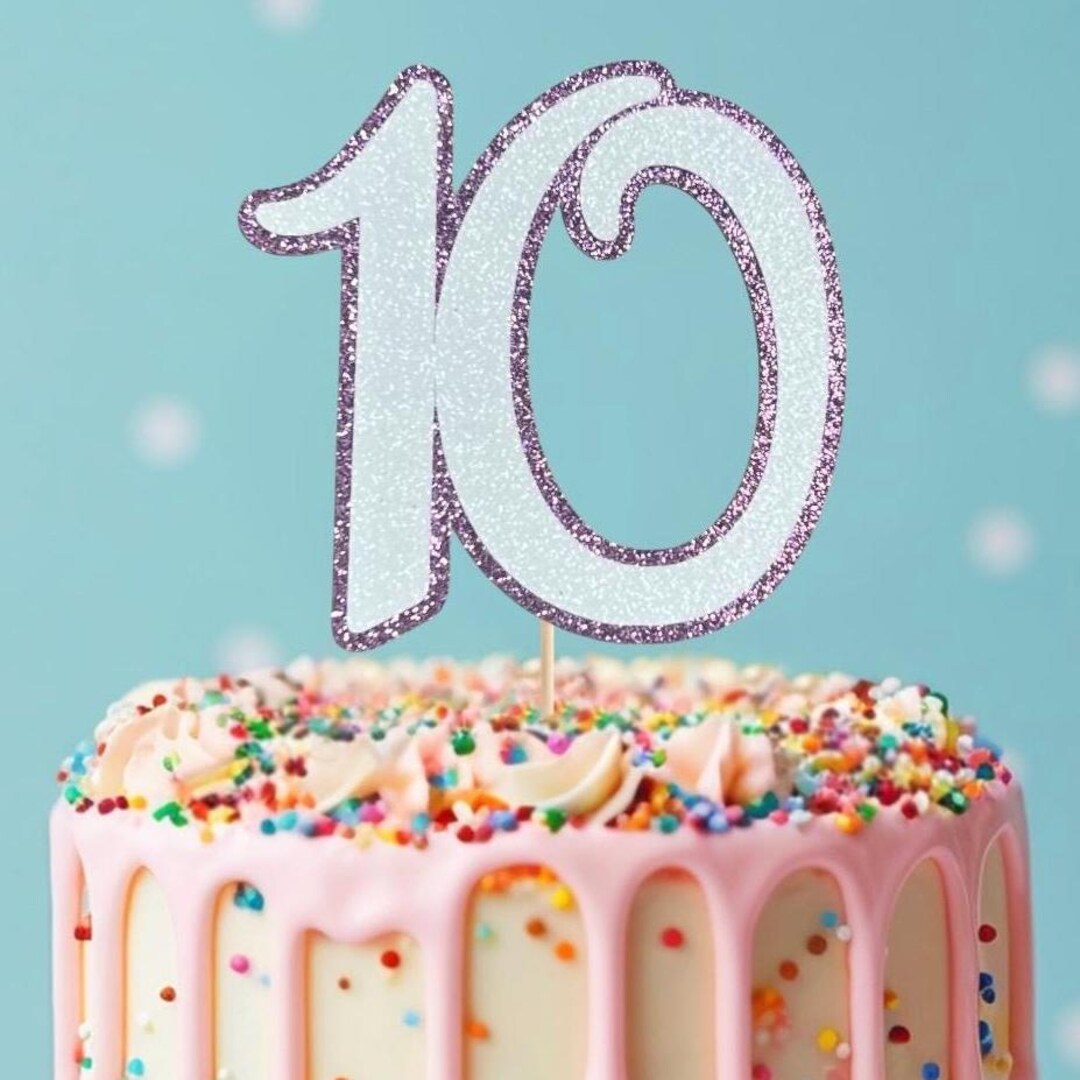 Birthday Number 10 Cake Topper - More Colors. 10 Cake Topper Double ...