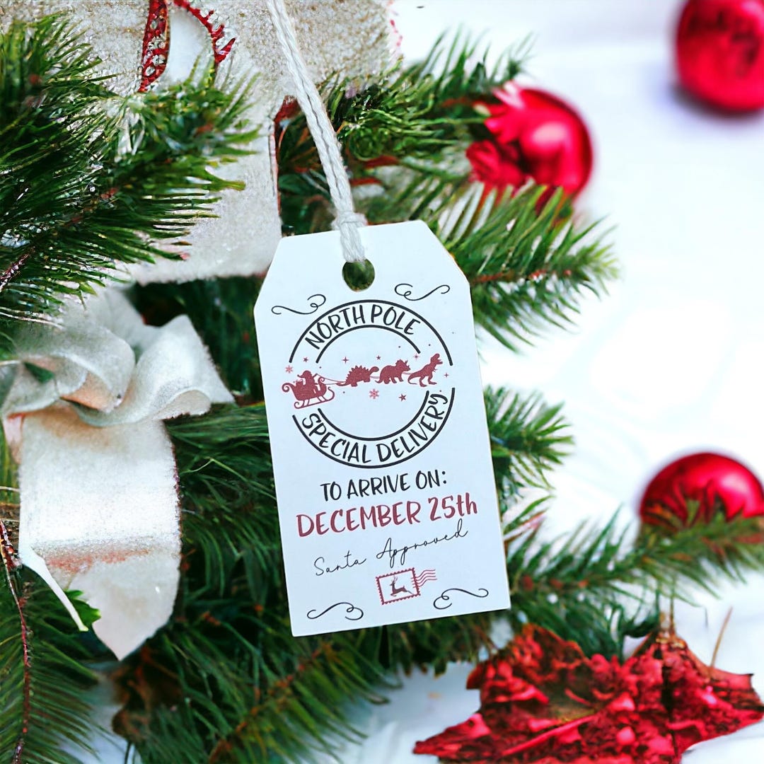 Printed North Pole Delivery Gift Tags. Christmas Gift Tags. From Santa ...