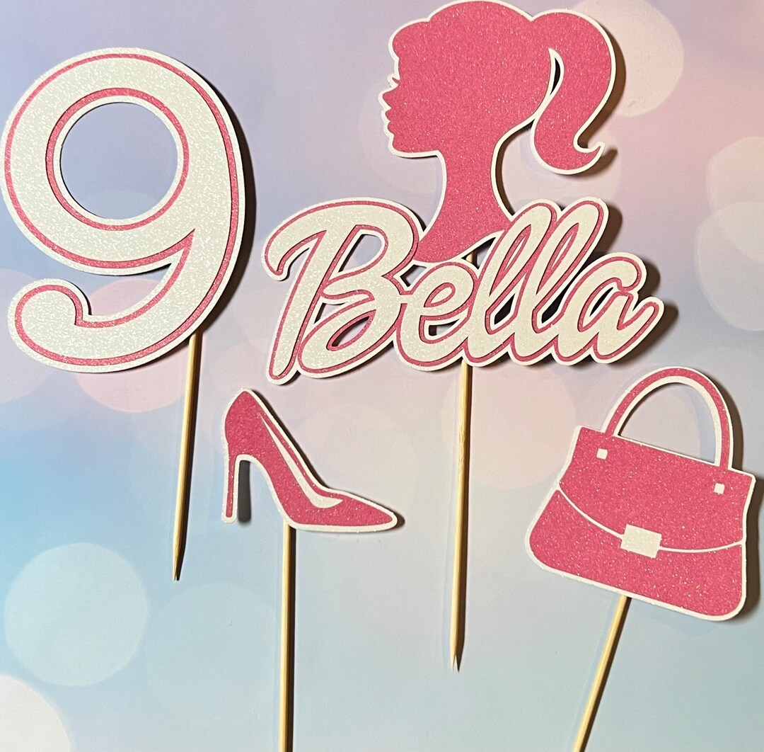 Personalized Doll Glitter Cake Topper Set Barbi Cake Topper Set More ...