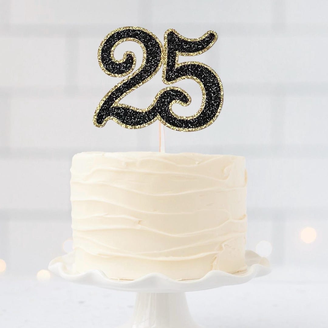 Number 25 Cake Topper - More Colors. 25th Birthday Cake Topper 25th ...