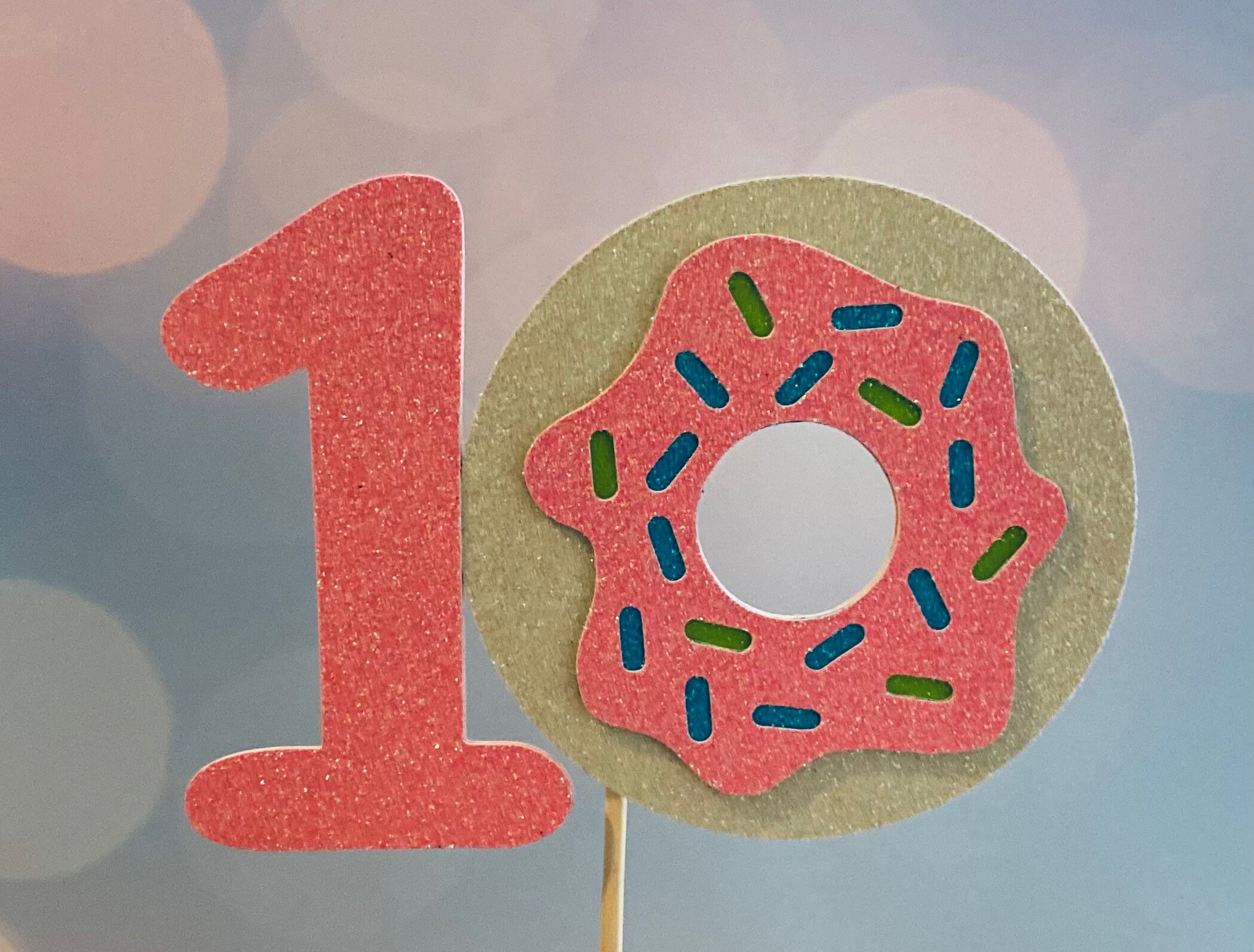 10th Birthday Donut Cake Topper number 10 Donut Tenth - Etsy