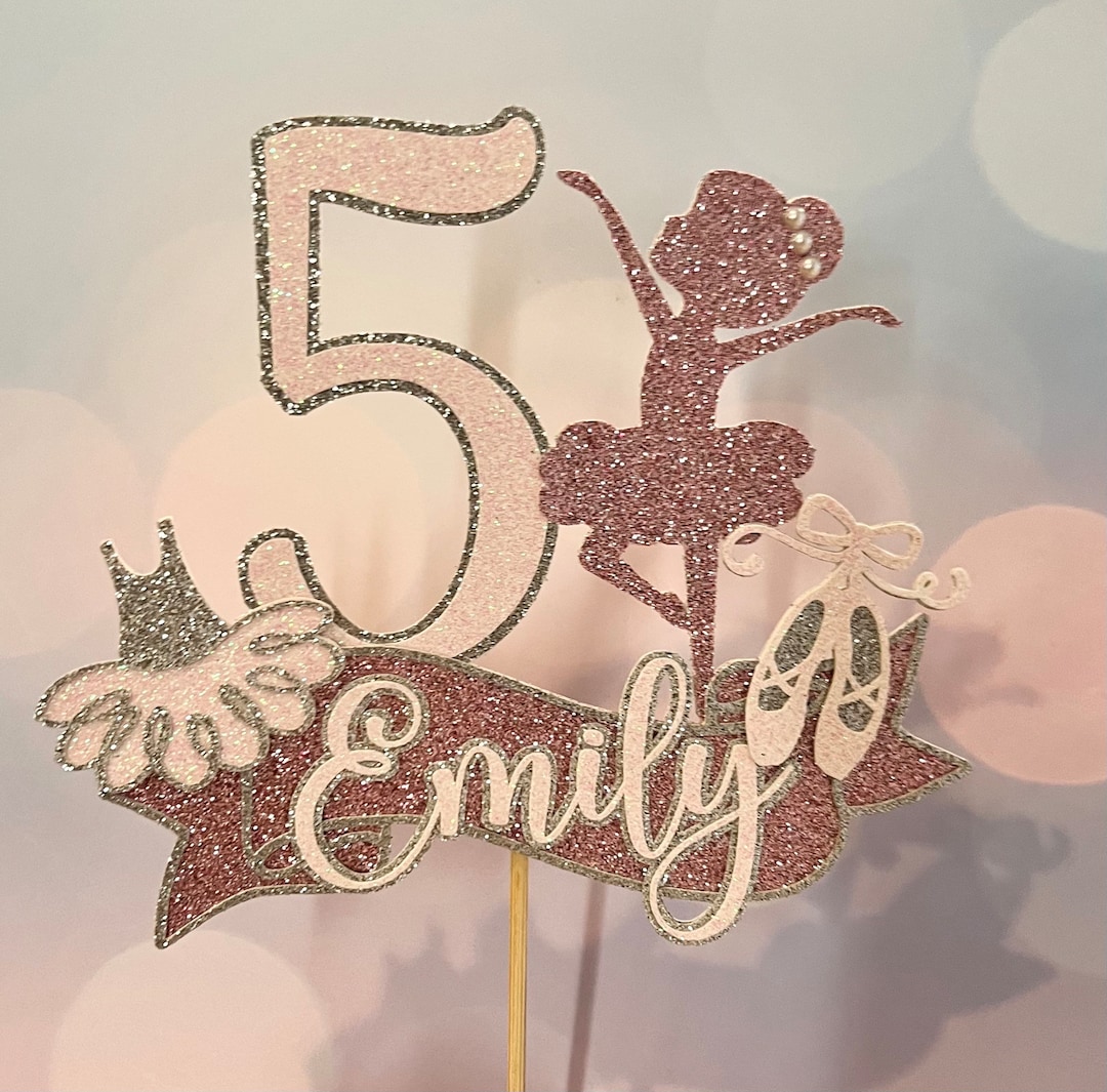 Ballet Birthday Cake Topper, Glitter Cardstock Birthday Cake Topper ...