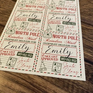 Personalized North Pole Christmas Gift Labels Santa Labels - Etsy