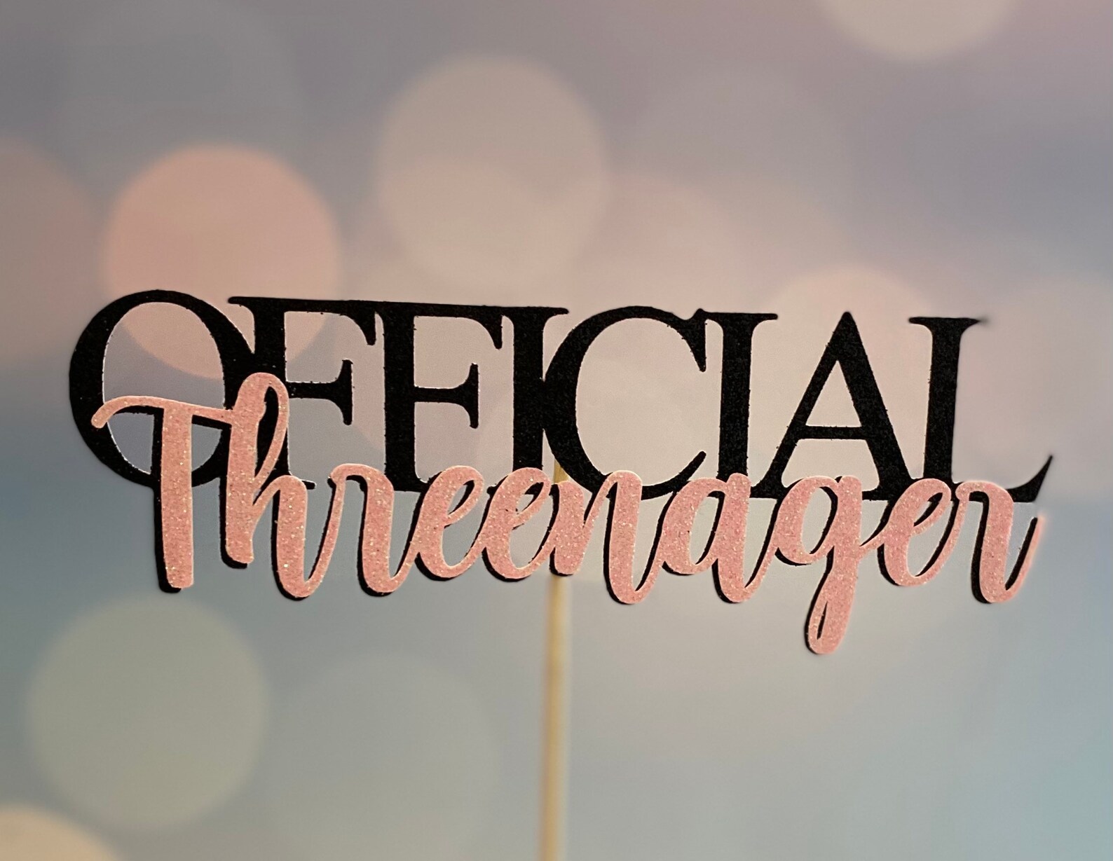 Official Threenager Cake Topper Glitter Cardstock 3rd - Etsy