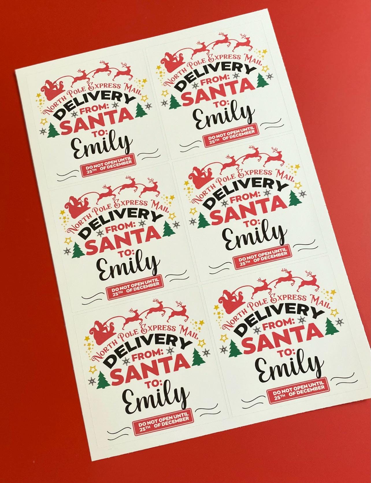 Personalized North Pole Christmas Gift Labels Santa Labels, Santa Gift ...
