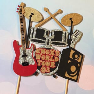 Personalized Rock N Roll Cake Topper, Drummer Cake Topper, Music Cake ...
