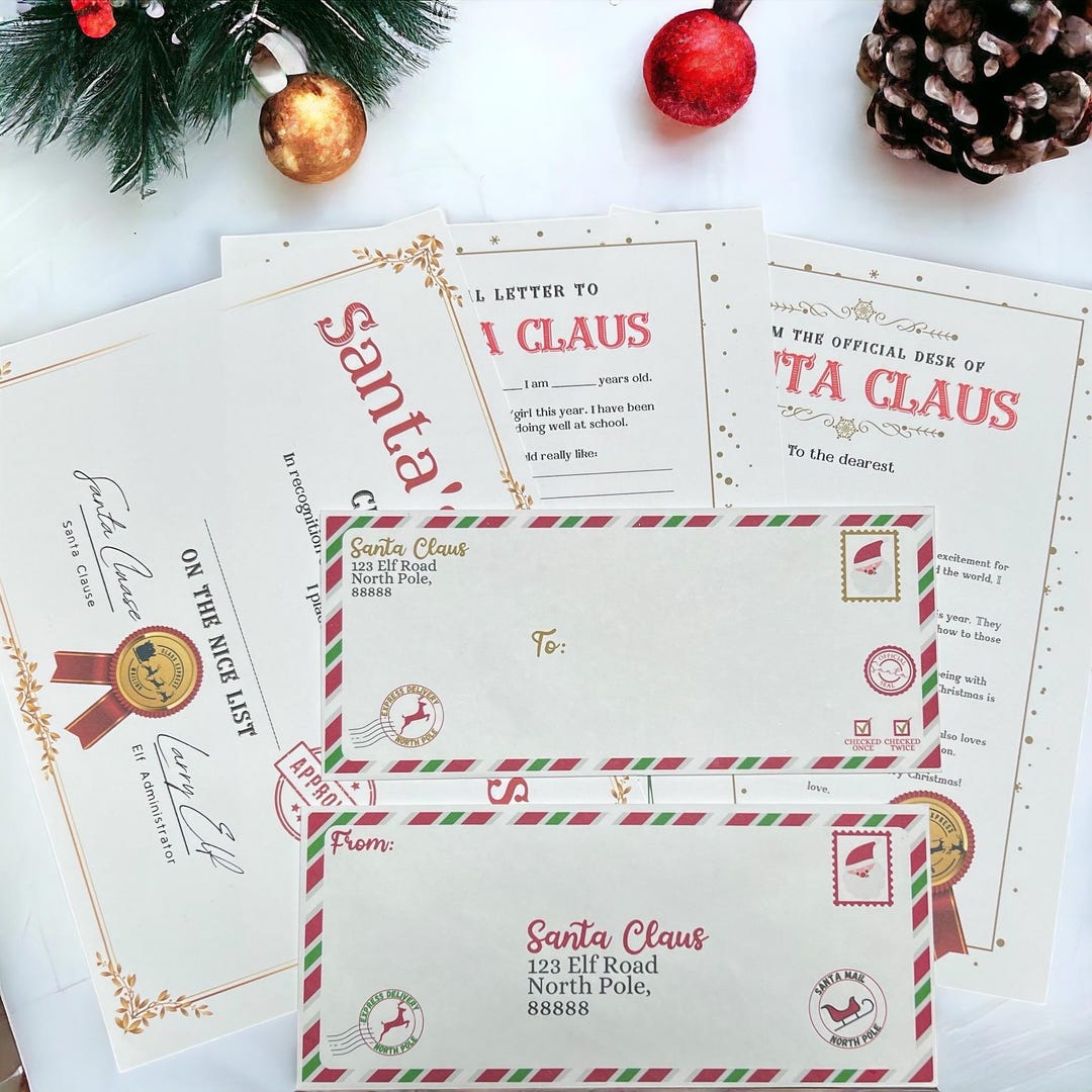PRINTED Letter From Santa Bundle, Santa’s Nice List Certificate, Letter ...