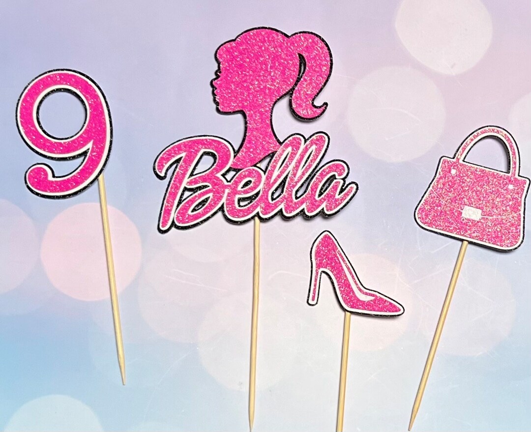 Personalized Doll Glitter Cake Topper Set Barbi Cake Topper Set More ...