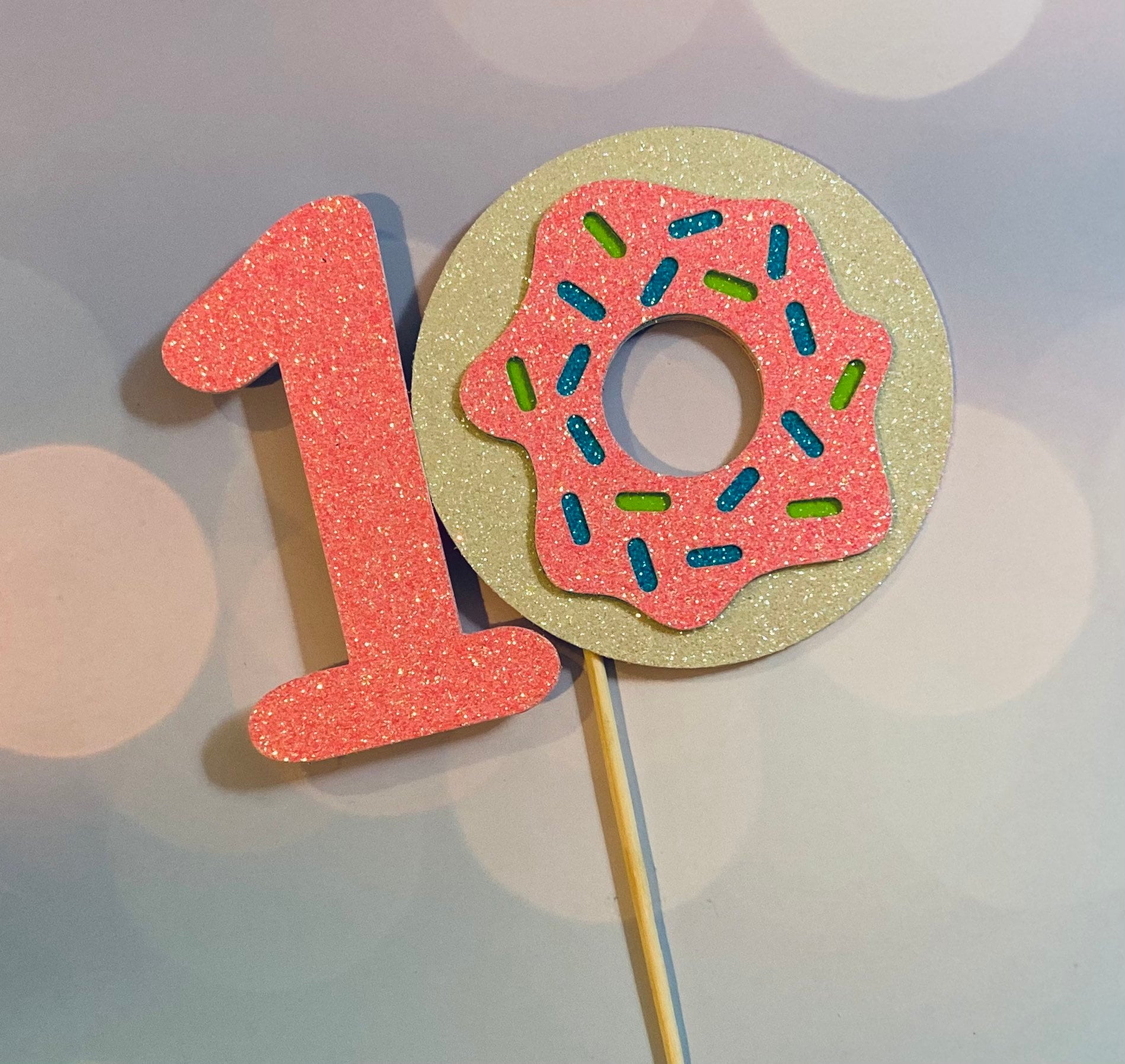 10th Birthday Donut Cake Topper number 10 Donut Tenth - Etsy