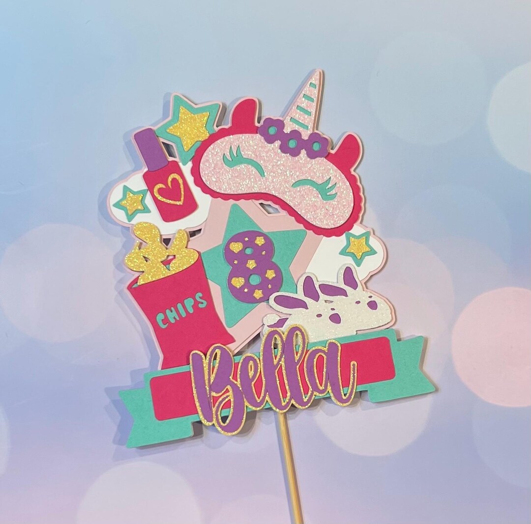 Sleepover Cake Topper, Slumber Party Cake Topper. Sleepover Birthday - Etsy