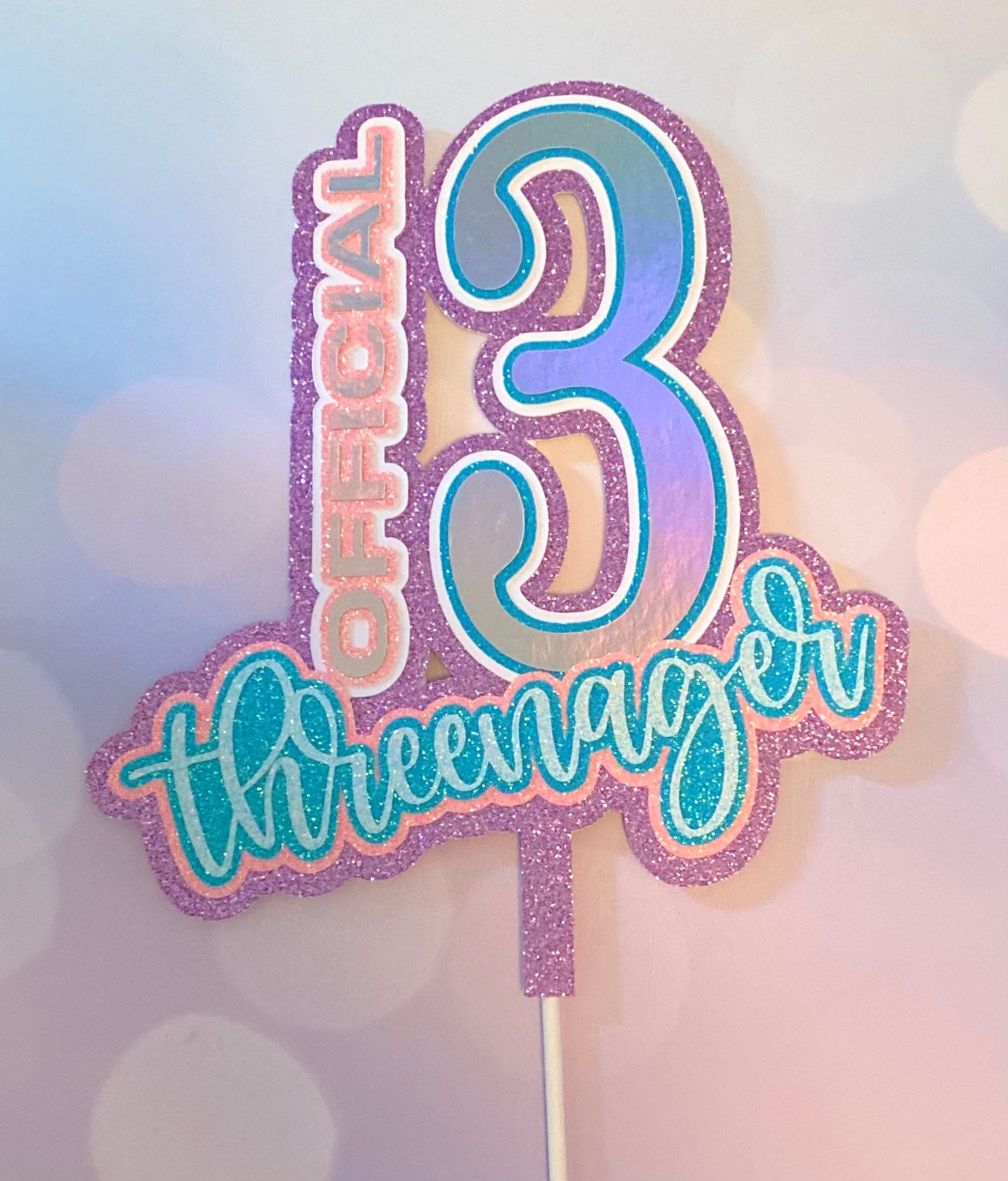 Official Threenager Cake Topper 3nager 3rd Birthday Cake Topper Third ...