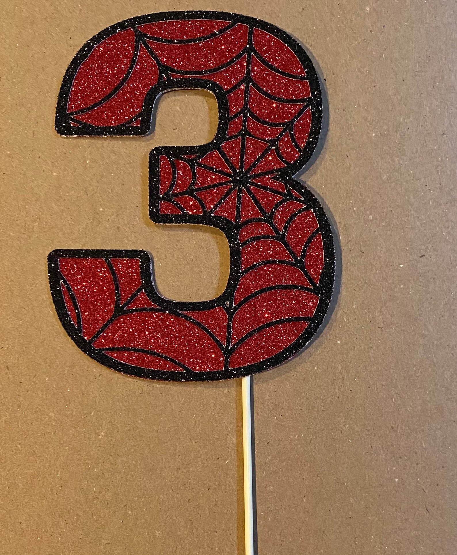 Personalized Spider Birthday Cake Topper. Glitter Cardstock Any Number ...